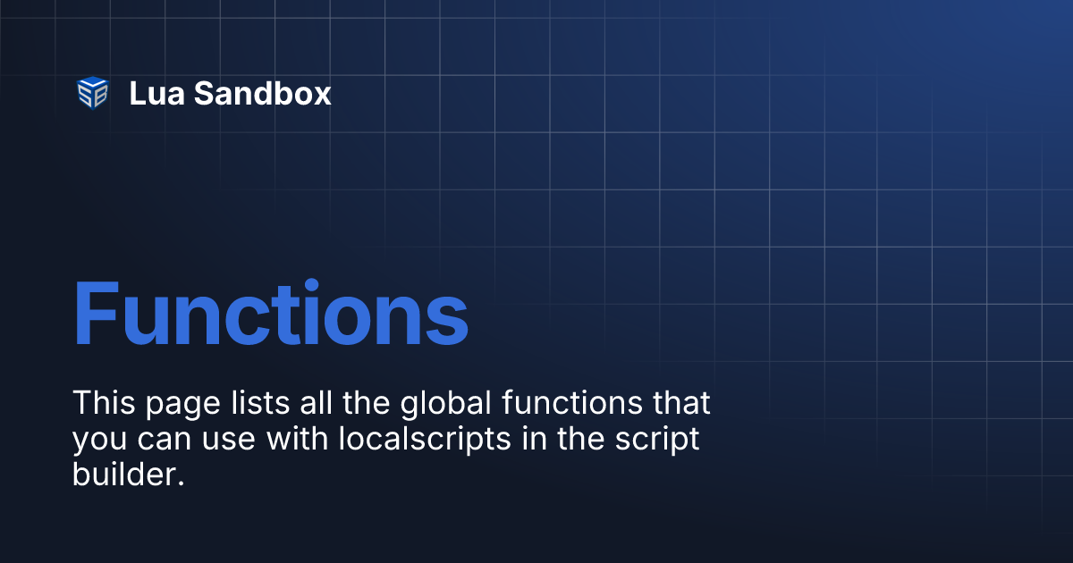 Functions | Lua Sandbox