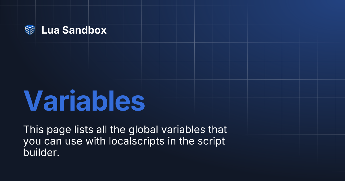 Variables | Lua Sandbox